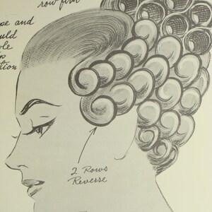 Vintage 1950s Hair Style Lithograph Large Illustration James Victor ...