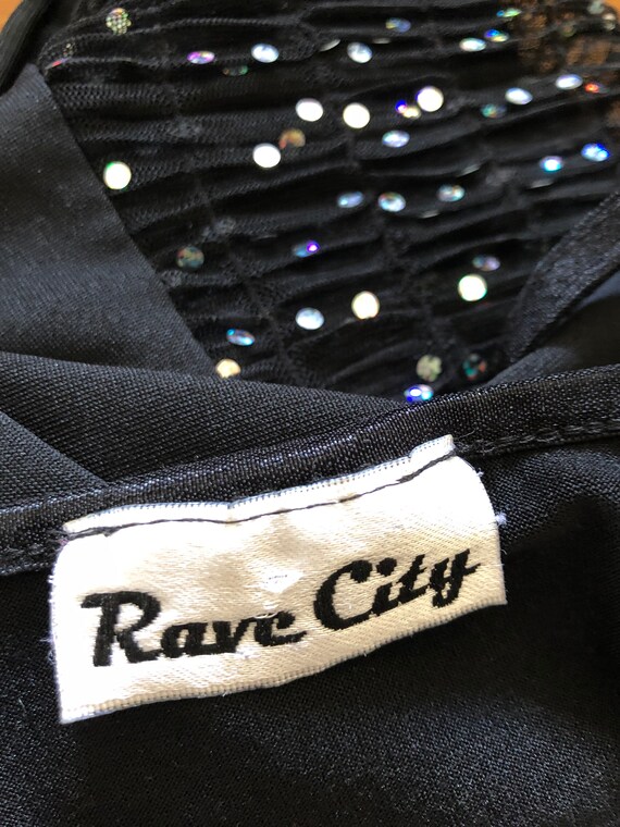 Y2K Crop Top, 2000s Glitter Top, Black Sparkly Tank … - Gem