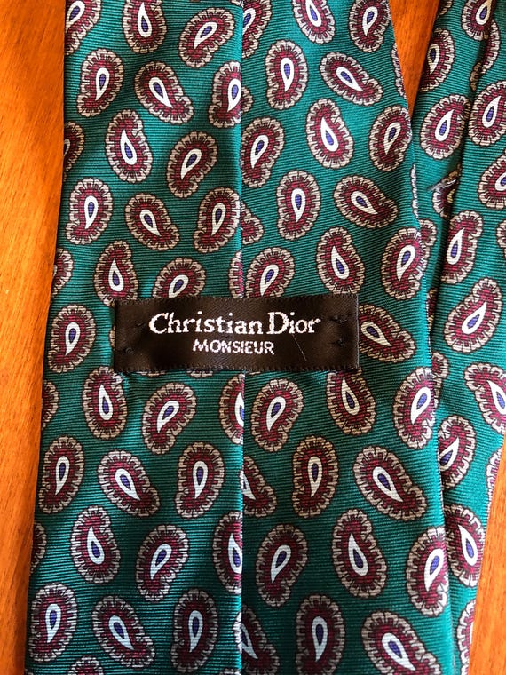 Vintage Christian Dior Silk Tie 80s Designer Necktie … - Gem