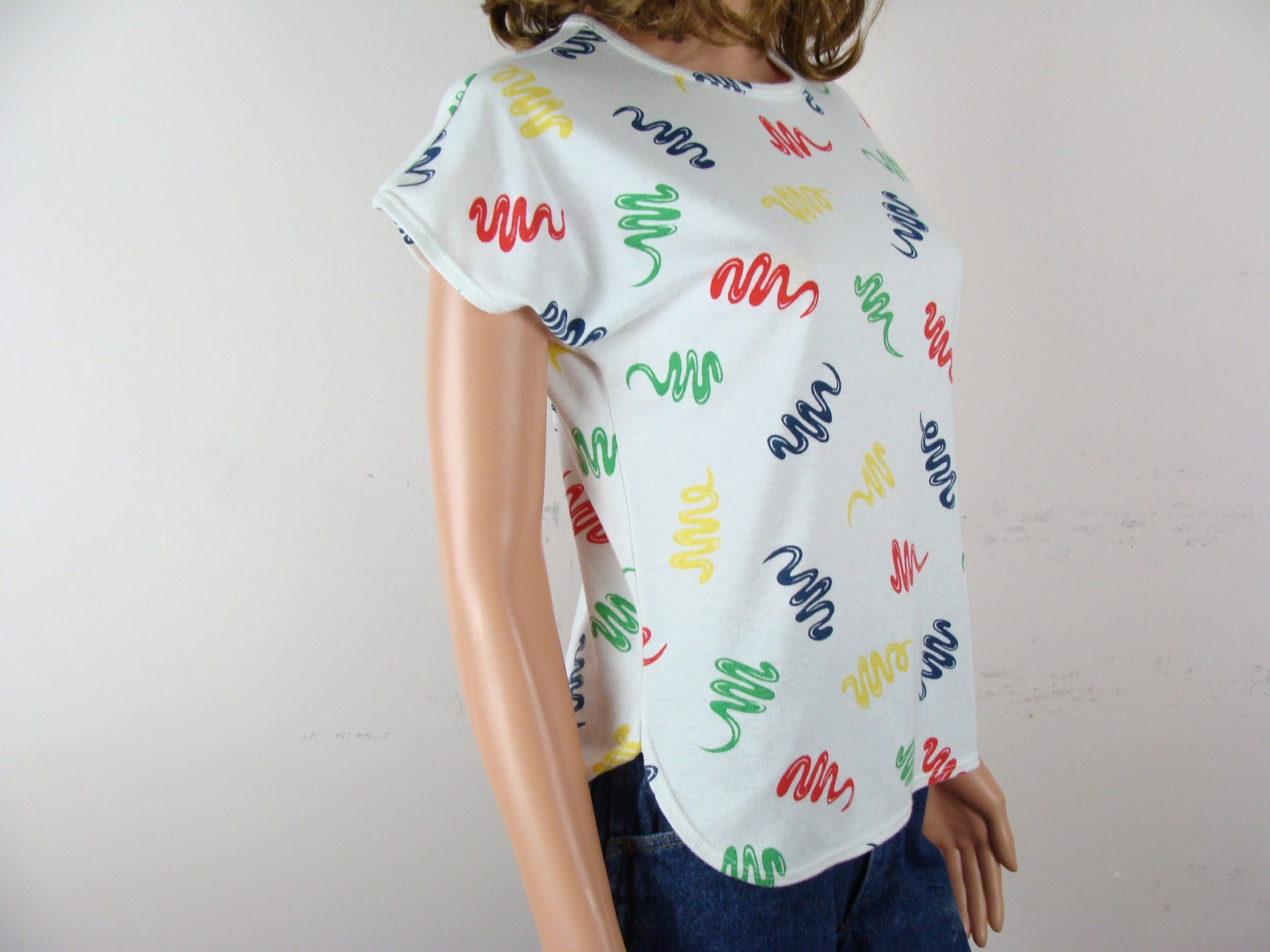 Vintage Squiggle Shirt 80s Colorful Novelty Print Fun Kitsch - Etsy