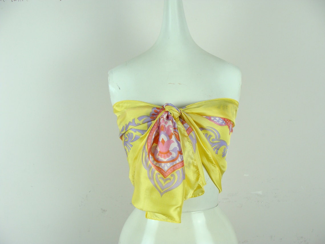 Vintage Scarf 60s Bright Colorful Oblong Scarf 1960s Fashion Scarf ...