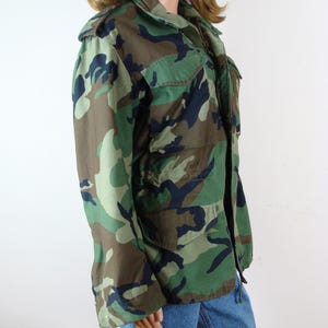 Vintage Army Jacket 80s Cold Weather Field Woodland Camouflage Coat ...