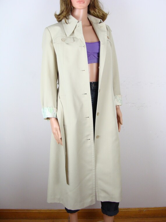 Vintage Trench Coat 70s Classic Chic Khaki Trench Ast… - Gem