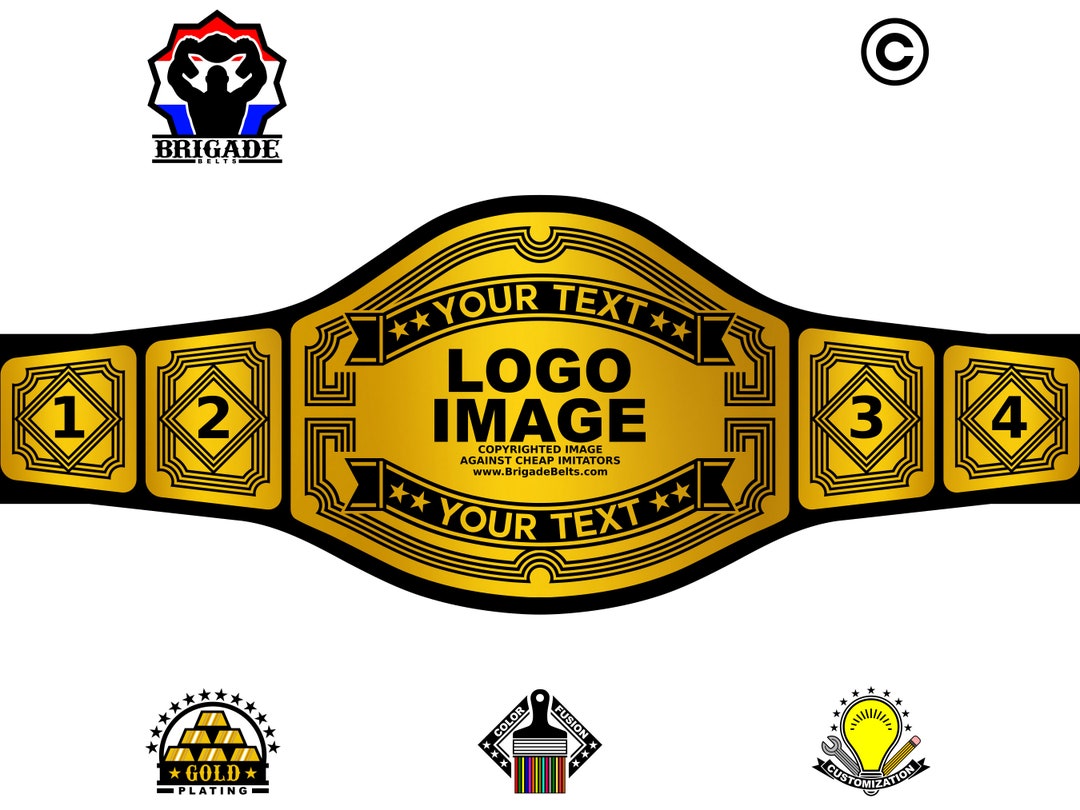 Custom Championship Belt - Full Size Customizable Title Belt - Frost ...
