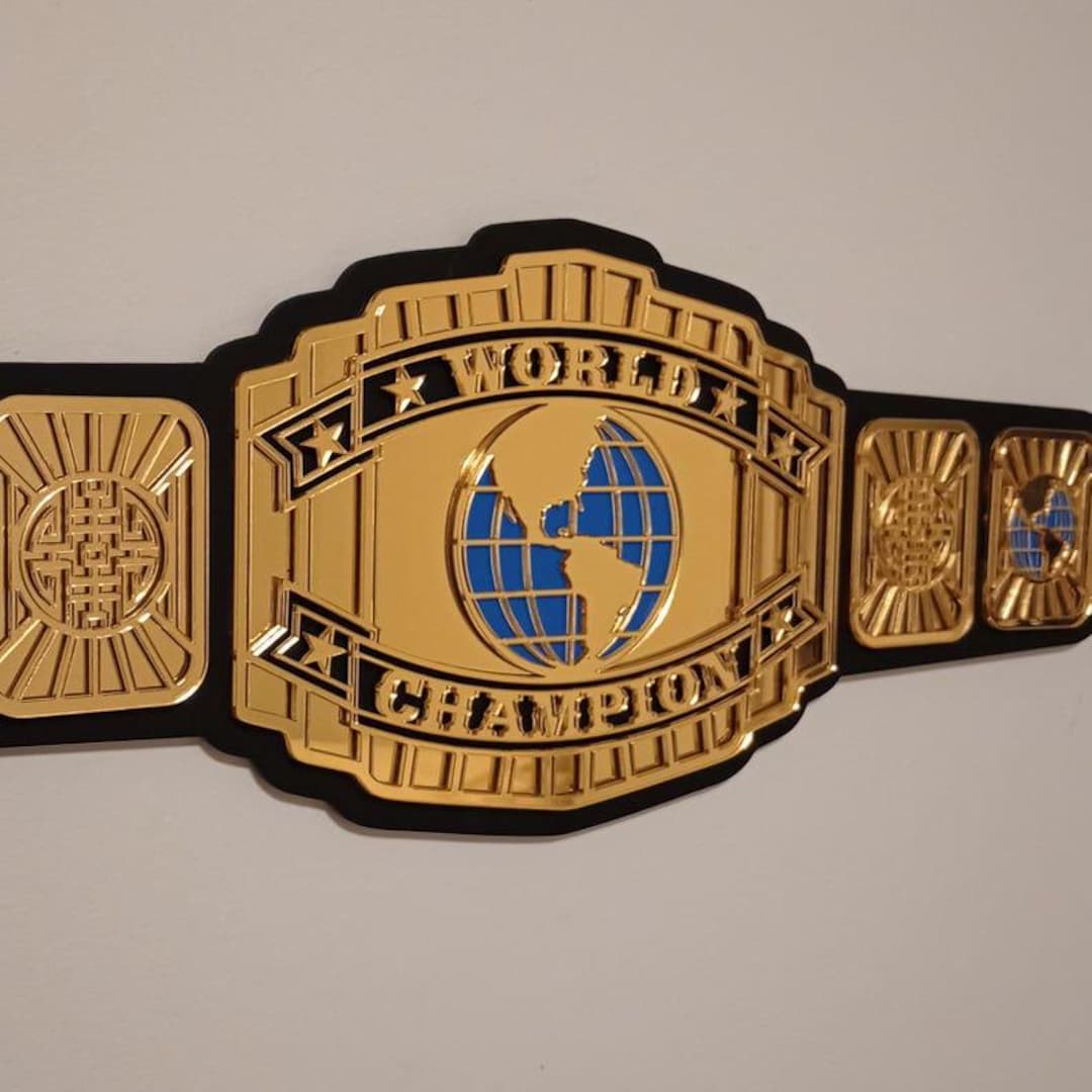 World Champion Championship Title Belt Wall Art Wrestling Trophy Award ...