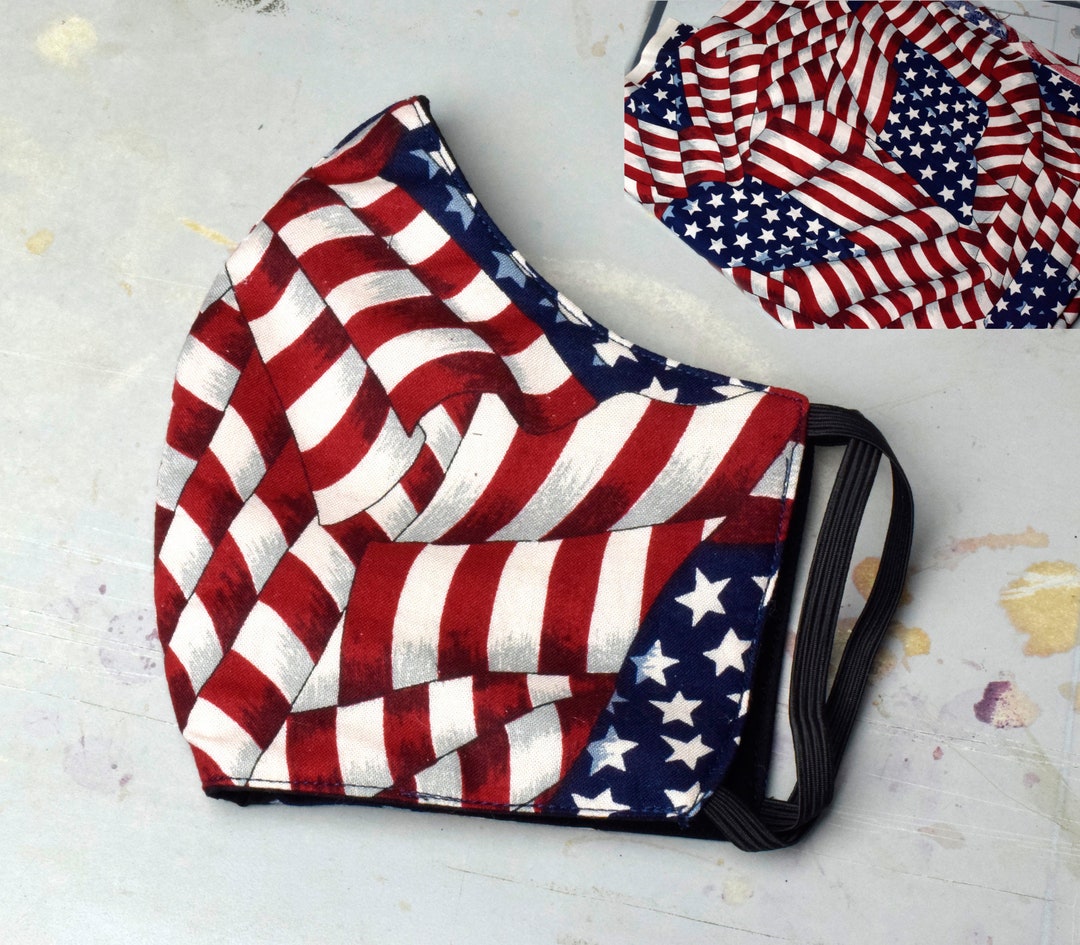 American Flag Face Mask: Reusable Patriotic Americana Theme - Etsy