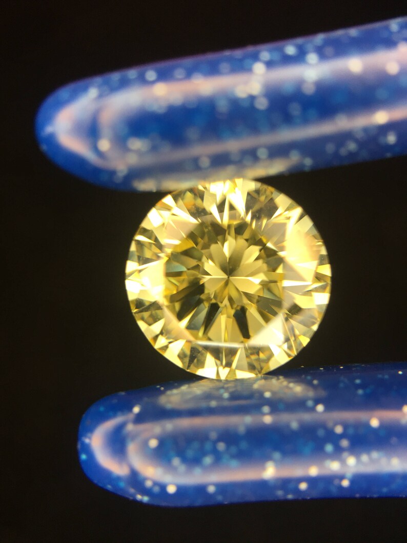SOLD Vintage Fancy Yellow Round Brilliant Cut Diamond 1.94cts - Etsy