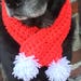 Santa Scarf for Dog Red Dog Scarf With Pom Poms Red Dog - Etsy