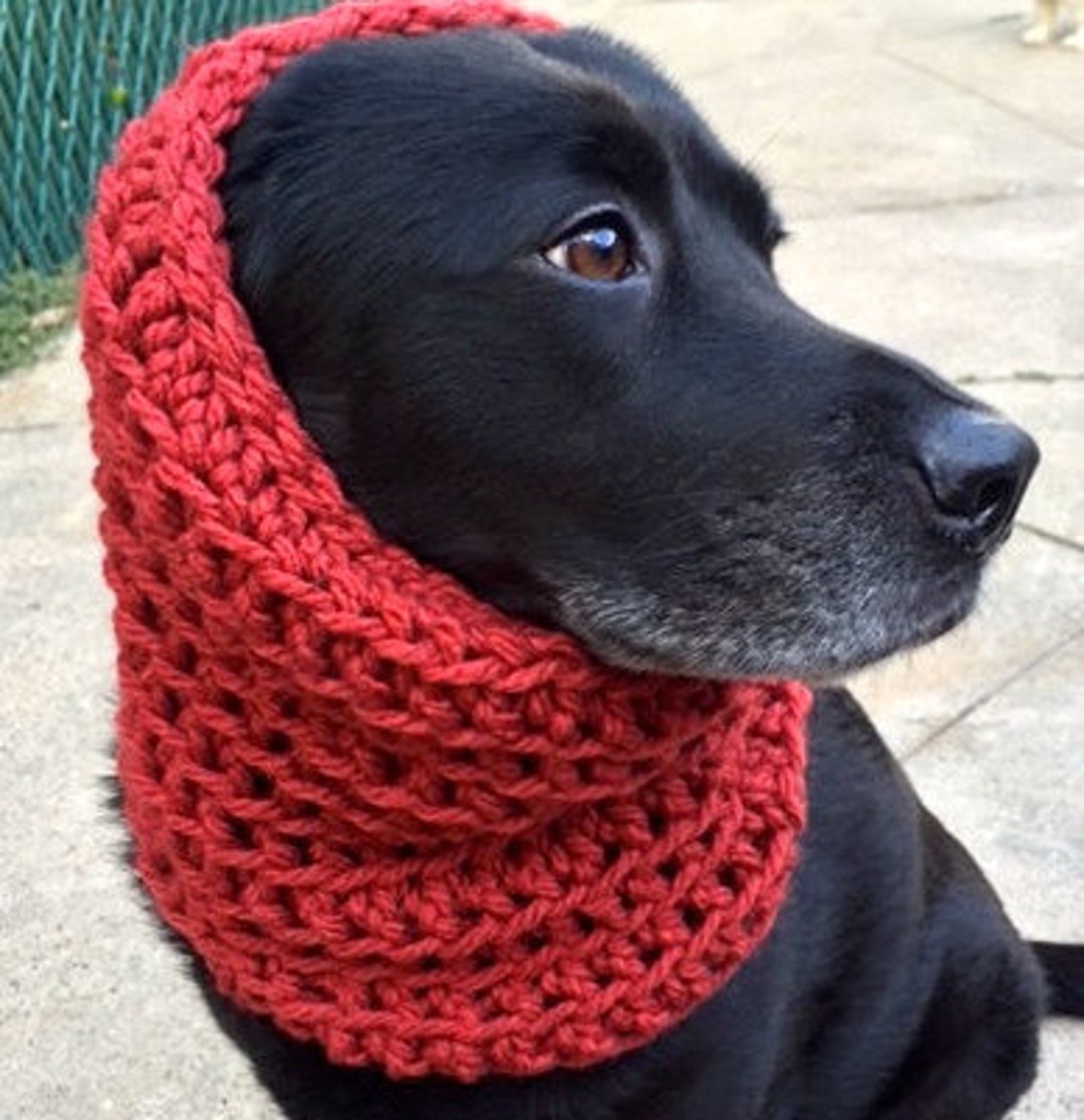 Dog Snood Red — the "clifford" Dog Snood — Dog Scarf — Snood for Dog ...