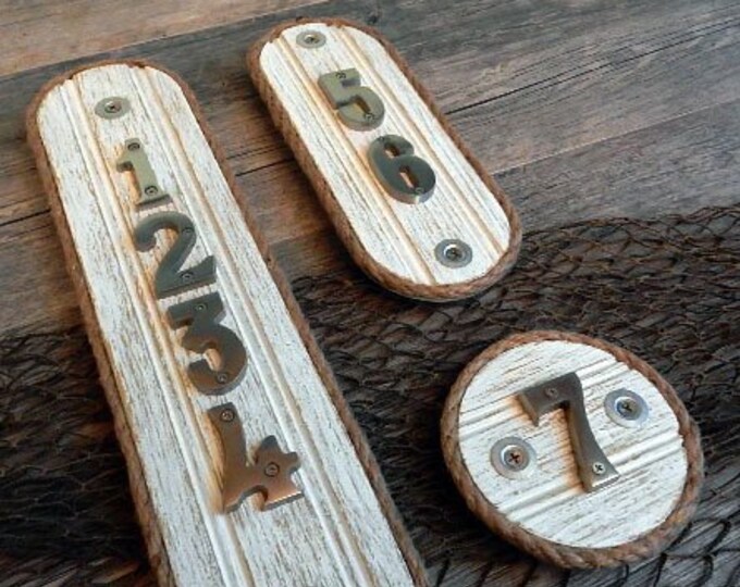 House Number Plaque - Nautical House Numbers - Vertical Address Sign ...