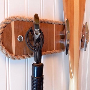 Nautical Wall Rack - Stainless Steel Cleat Hooks - Coat or Paddle Rack ...