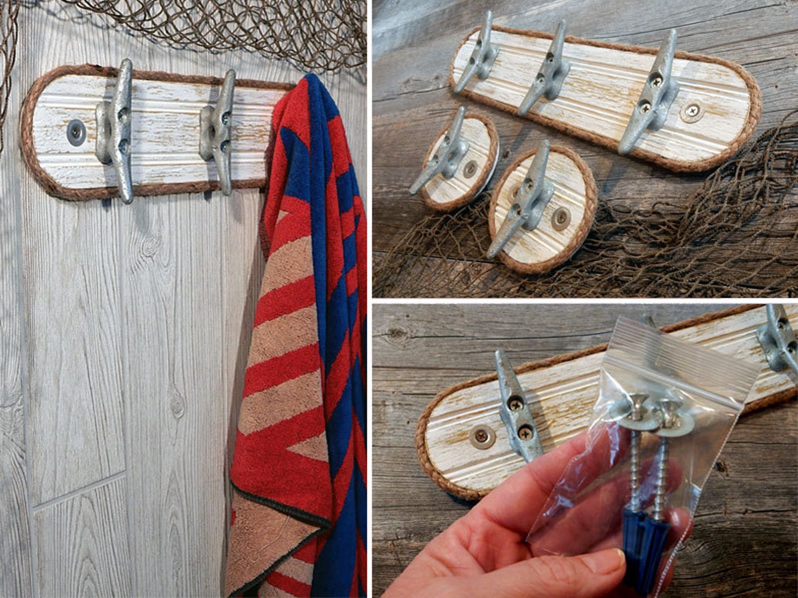 Wall Hook Rack Galvanized Boat Cleats Beach Towel Hook - Etsy