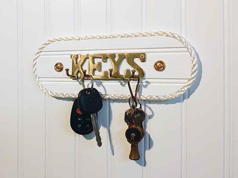 Wall Key Hook Holder Brass Key Hanger Rack Seaside Ocean - Etsy
