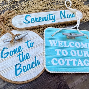 Beach Signs - Nautical Boat Beach Seaside Cottage Home Decor - 4" Boat ...