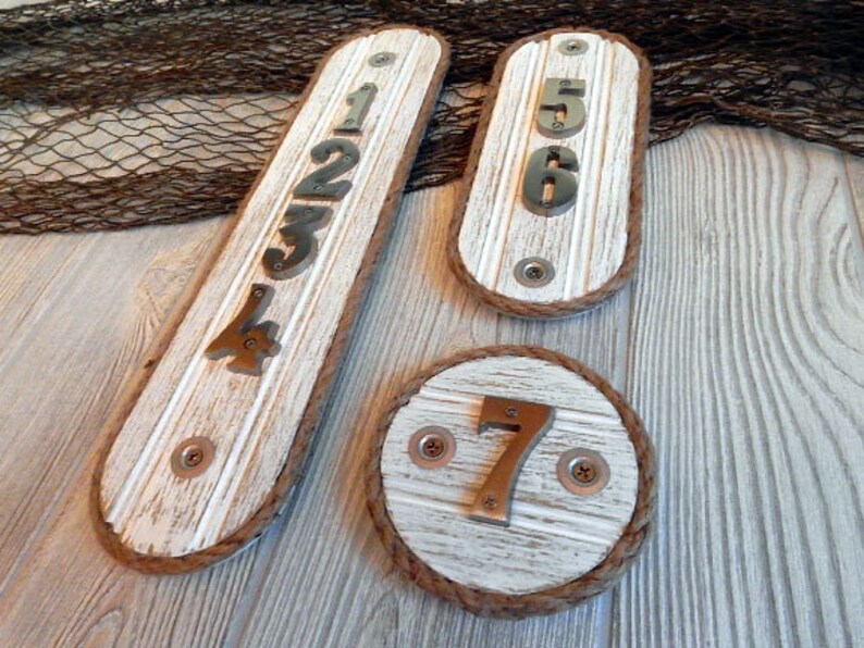 House Number Plaque Nautical House Numbers Vertical - Etsy