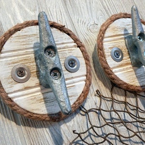 Wall Hook Rack - Galvanized Boat Cleats - Beach Towel Hook - Coat Hooks ...