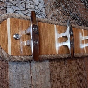 Nautical Wall Rack - Stainless Steel Cleat Hooks - Coat or Paddle Rack ...