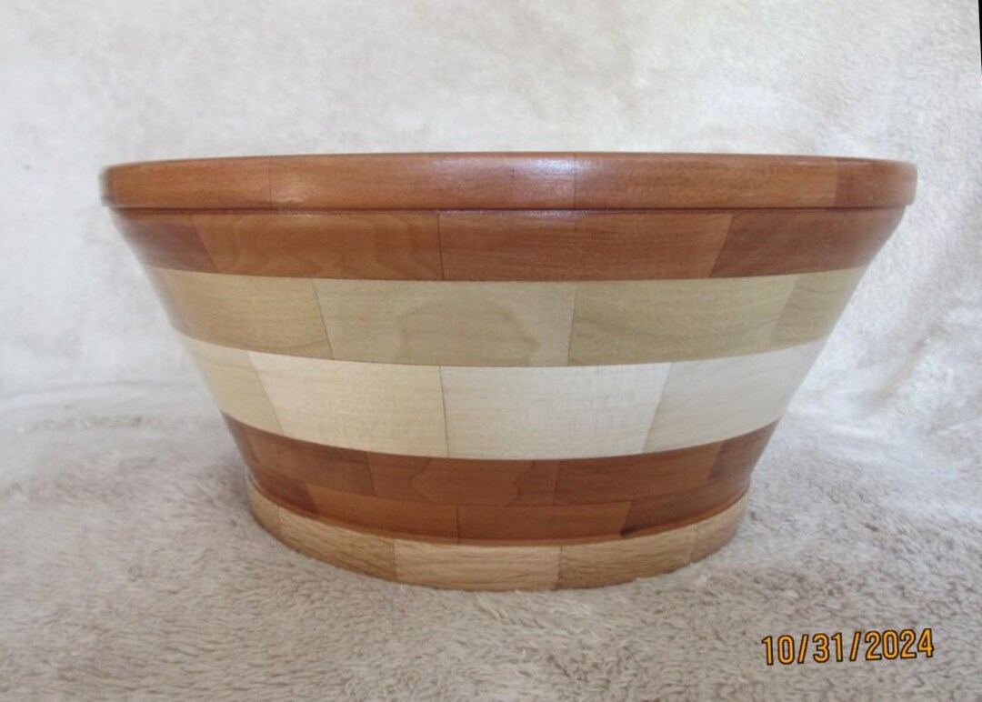 Segmented Hand Turned Wood Bowl - Etsy