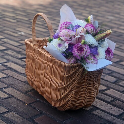 Wiklibox Wicker Bike Basket in NATURAL Color Mounted on the - Etsy