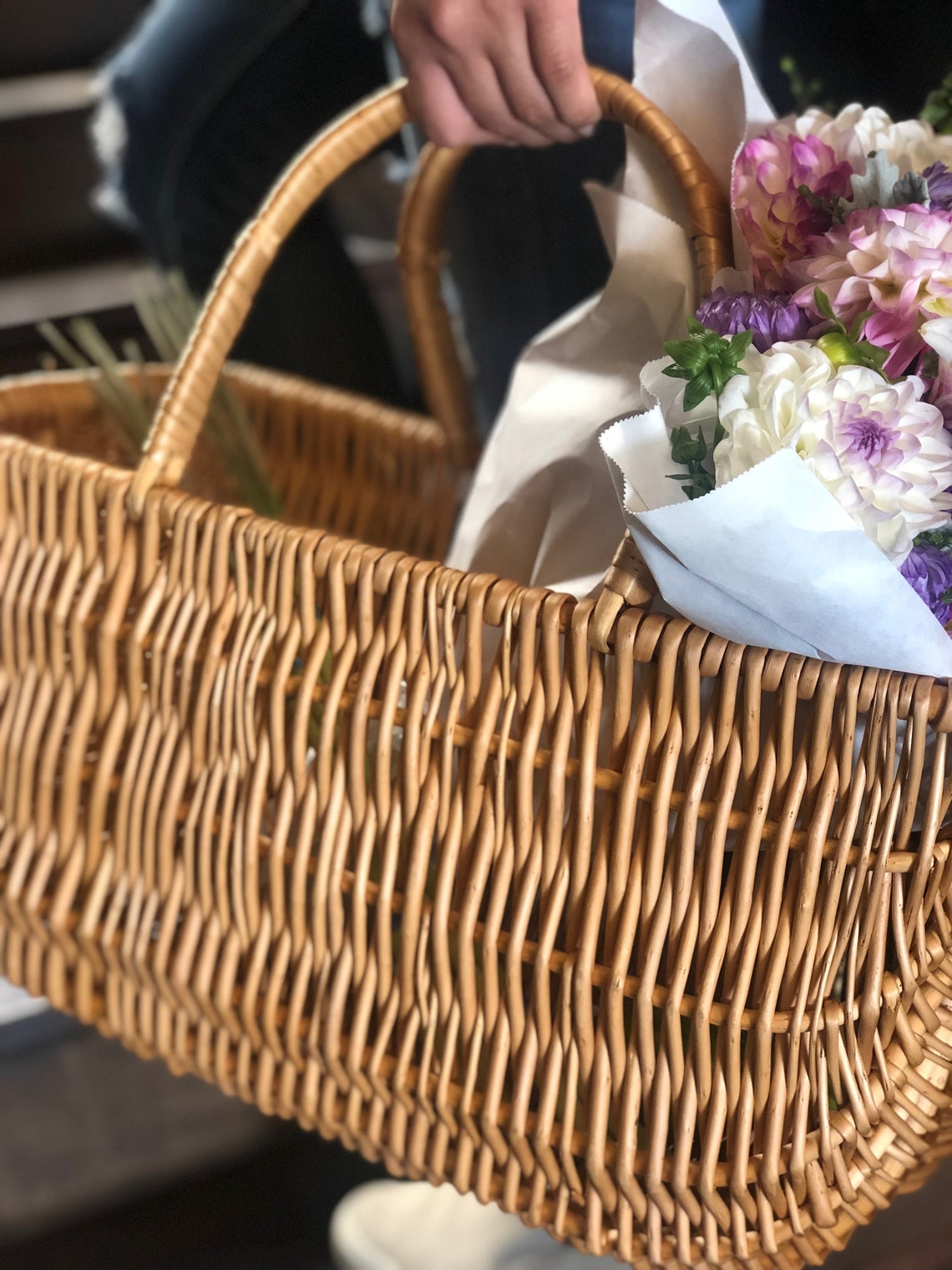 Side Wicker Bike Basket | Etsy