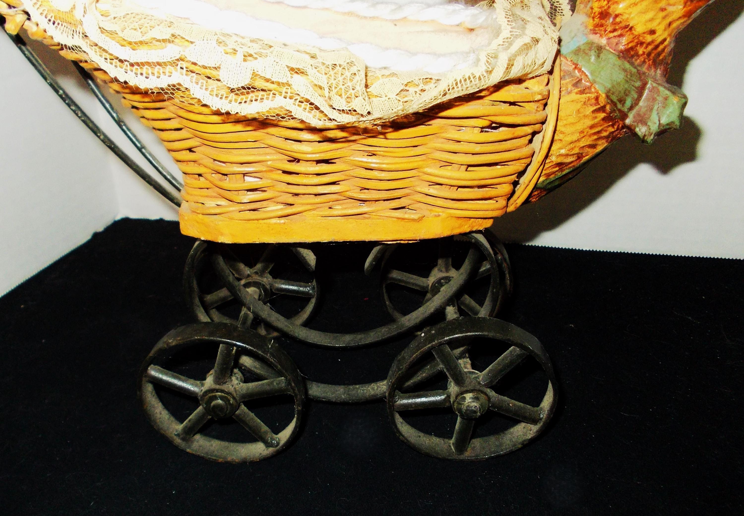 Vintage Rabbit Head Wicker Pram Baby Buggy - Etsy