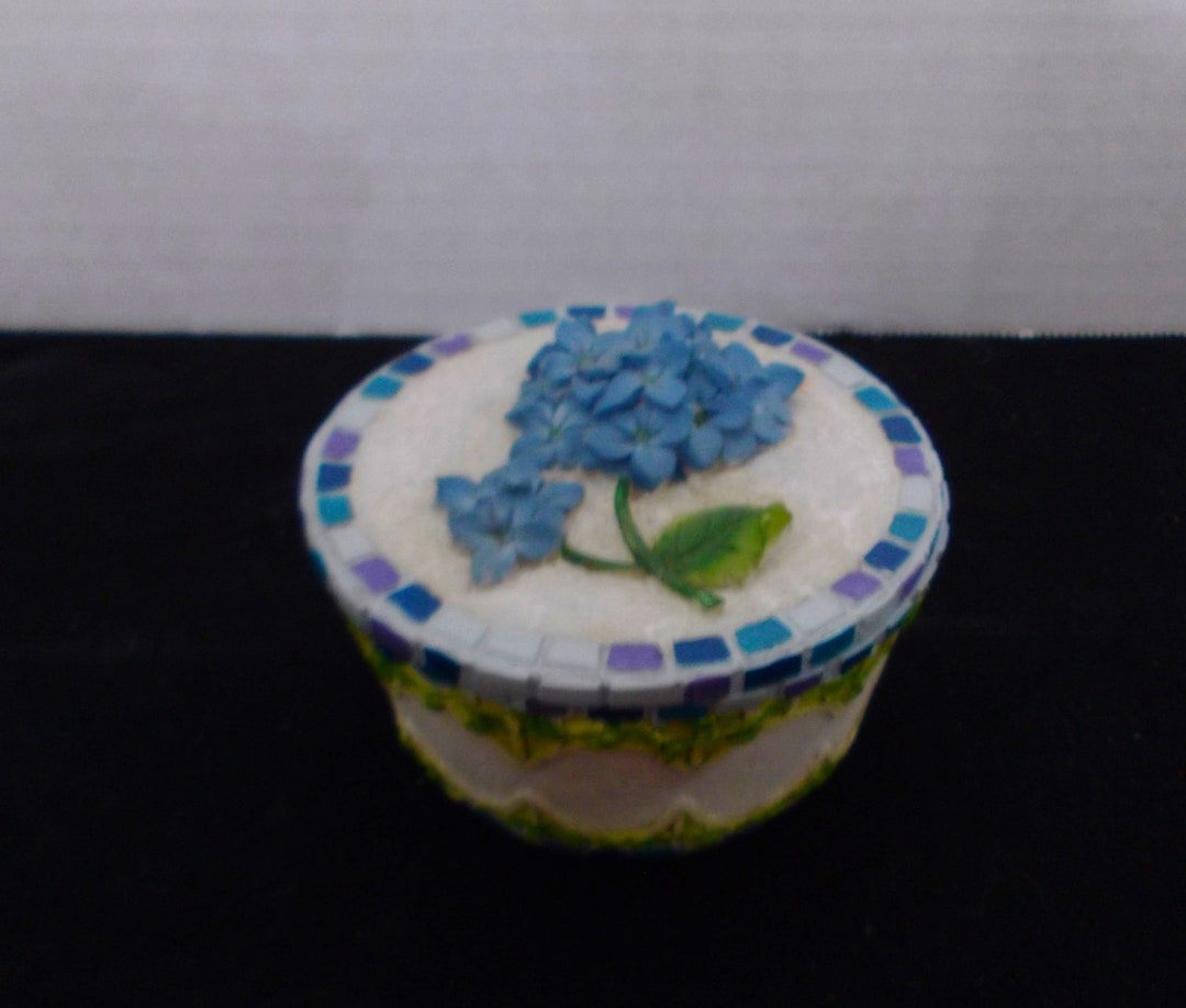 Vintage Floral Hydrangea Trinket Box - Etsy