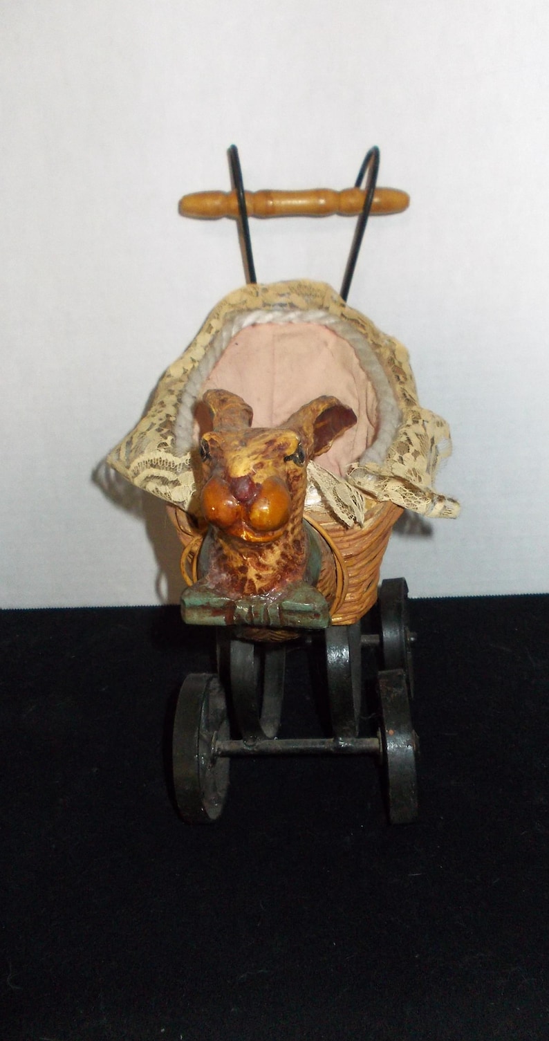 Vintage Rabbit Head Wicker Pram Baby Buggy - Etsy