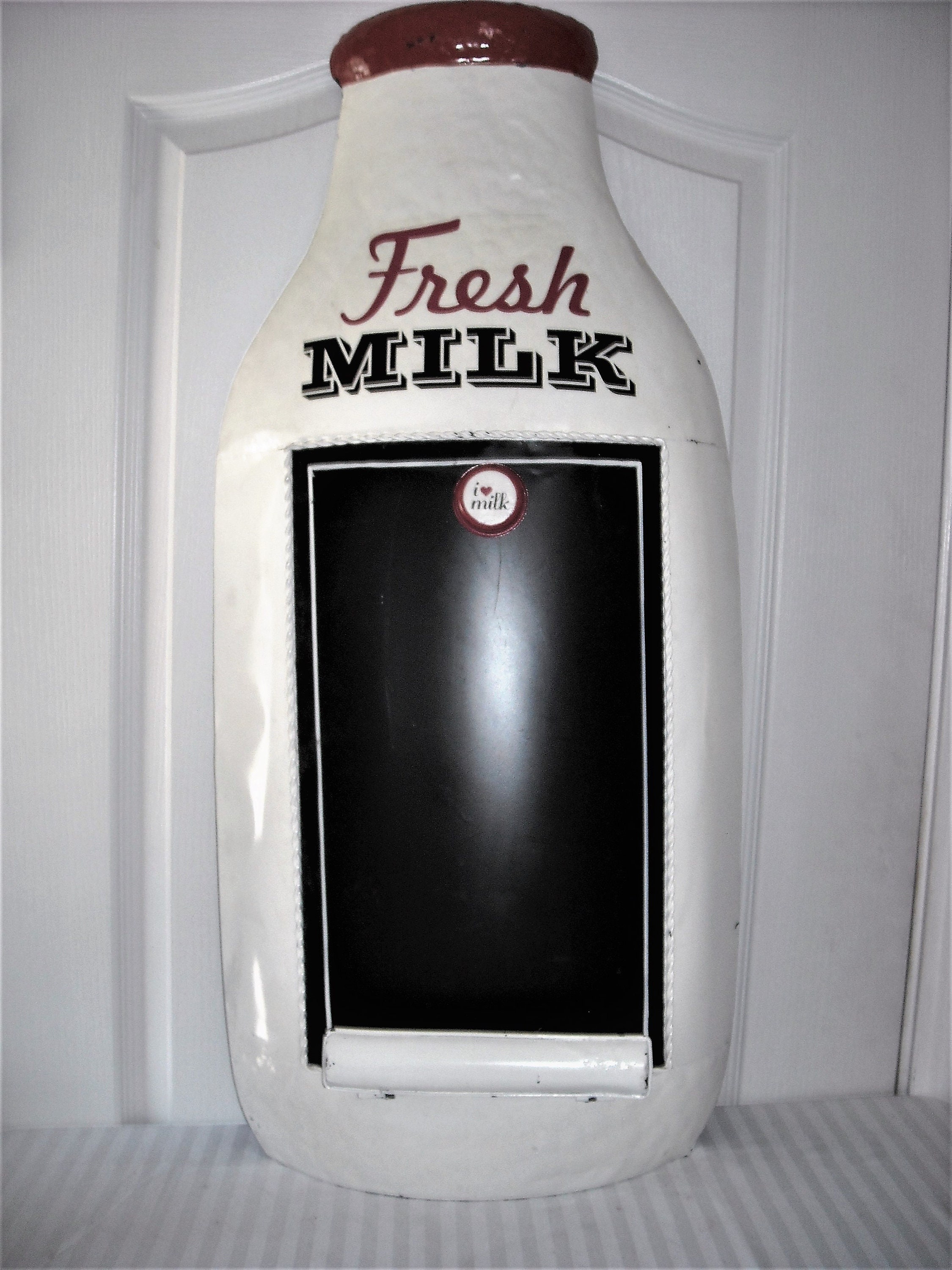 Large Vintage Country Metal FRESH MILK Sign With Magnetic Display and ...