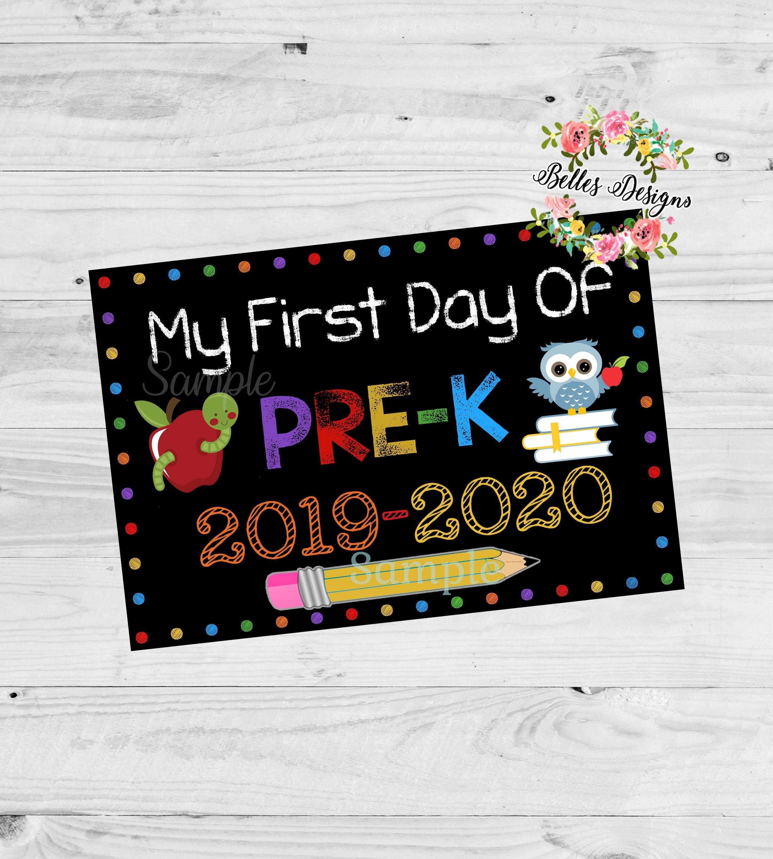 Mi primer día de pre-K Vuelta a la escuela sign Mi primer | Etsy