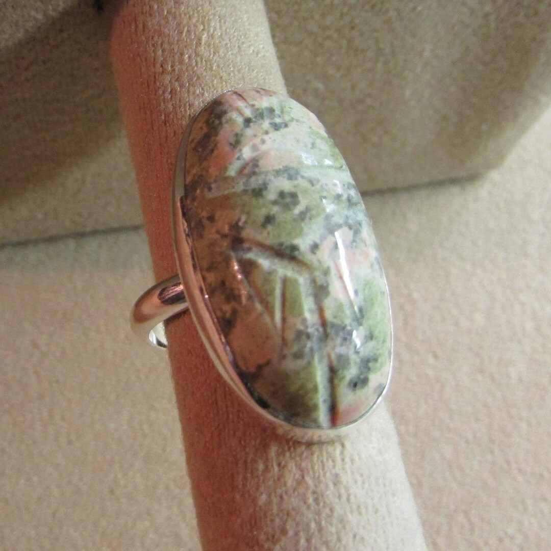 Epidote Sterling Silver Genuine Stone Scarab RING - Etsy