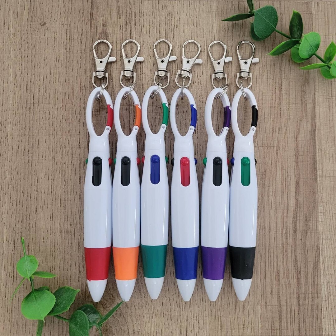 Mini 4 Color Clip on Pen, Badge Reel Mini Clip on Pen, Badge Reel ...