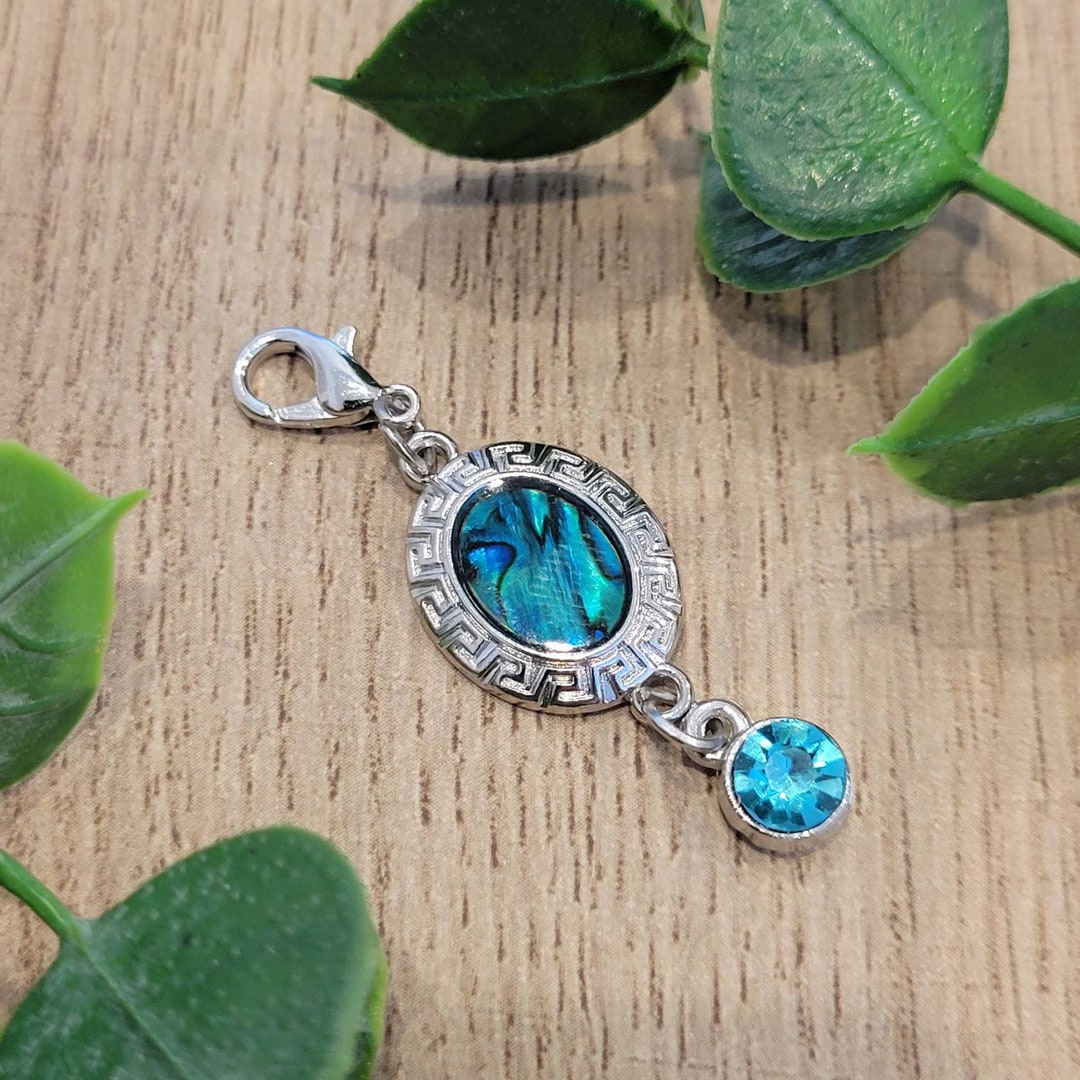 Blue Shell Charm, Seashell Charm, Badge Reel Charm, Interchangeable ...