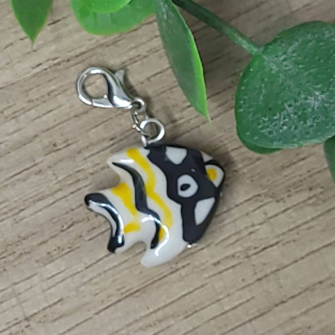 Porcelain Fish Charm for Badge Reels, Journals, Charm Bracelets, and ...