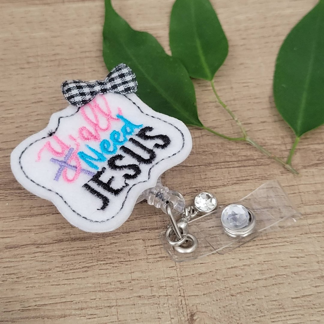 Christian Badge Reel, Y'all Need Jesus Retractable Badge Reel, Bible ...