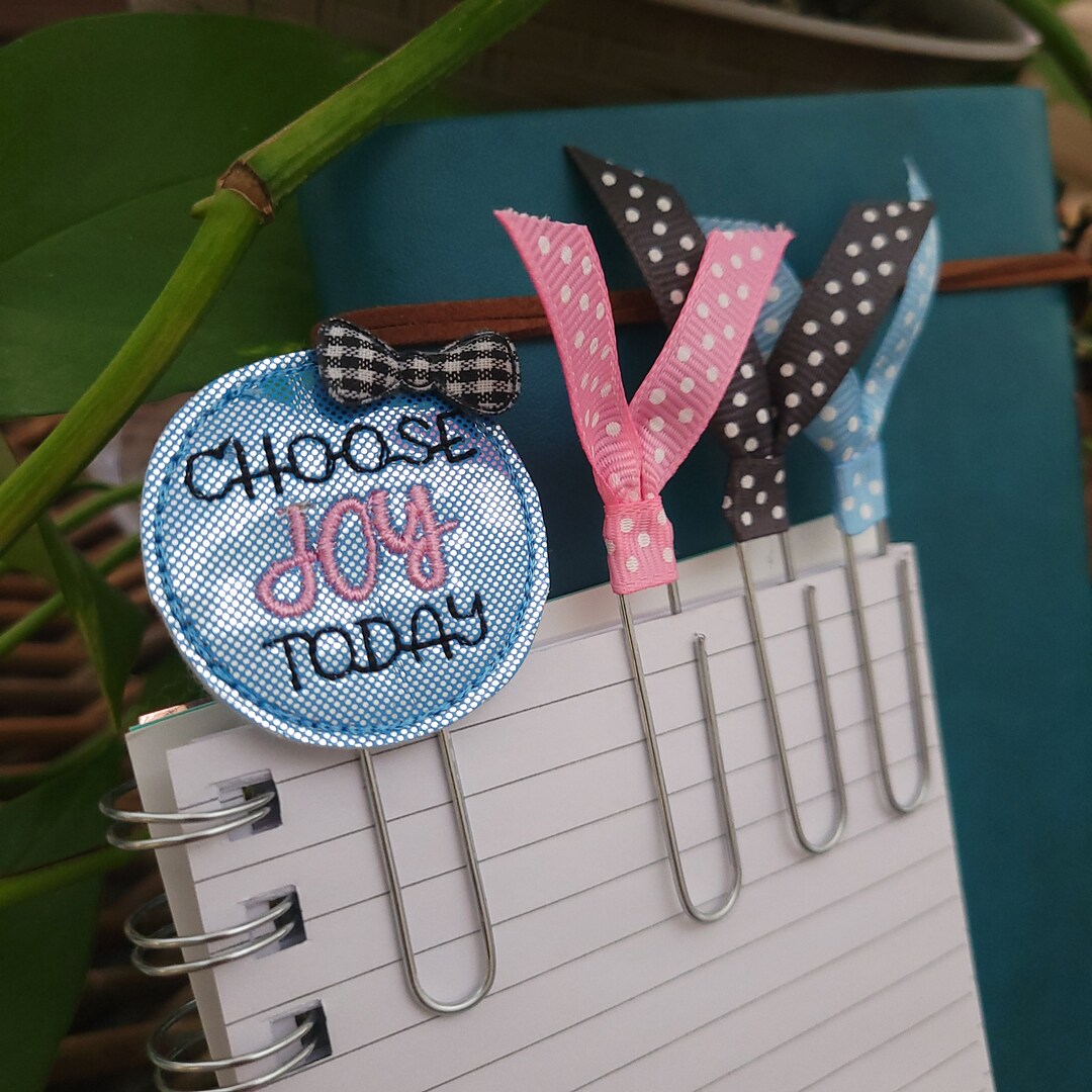 Choose Joy Today Sparkly Planner or Journal Clip Set, Joy Planner Clip ...