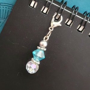 Shimmer and Sparkle Glass Bead Badge Reel or Phone Charm, Bead Charm ...