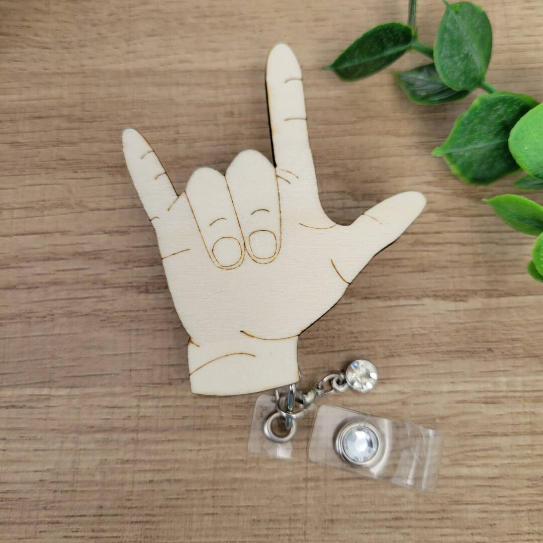 ASL Badge Reel, Sign Language ID Clip, Name Badge Reel, ASL Retractable ...
