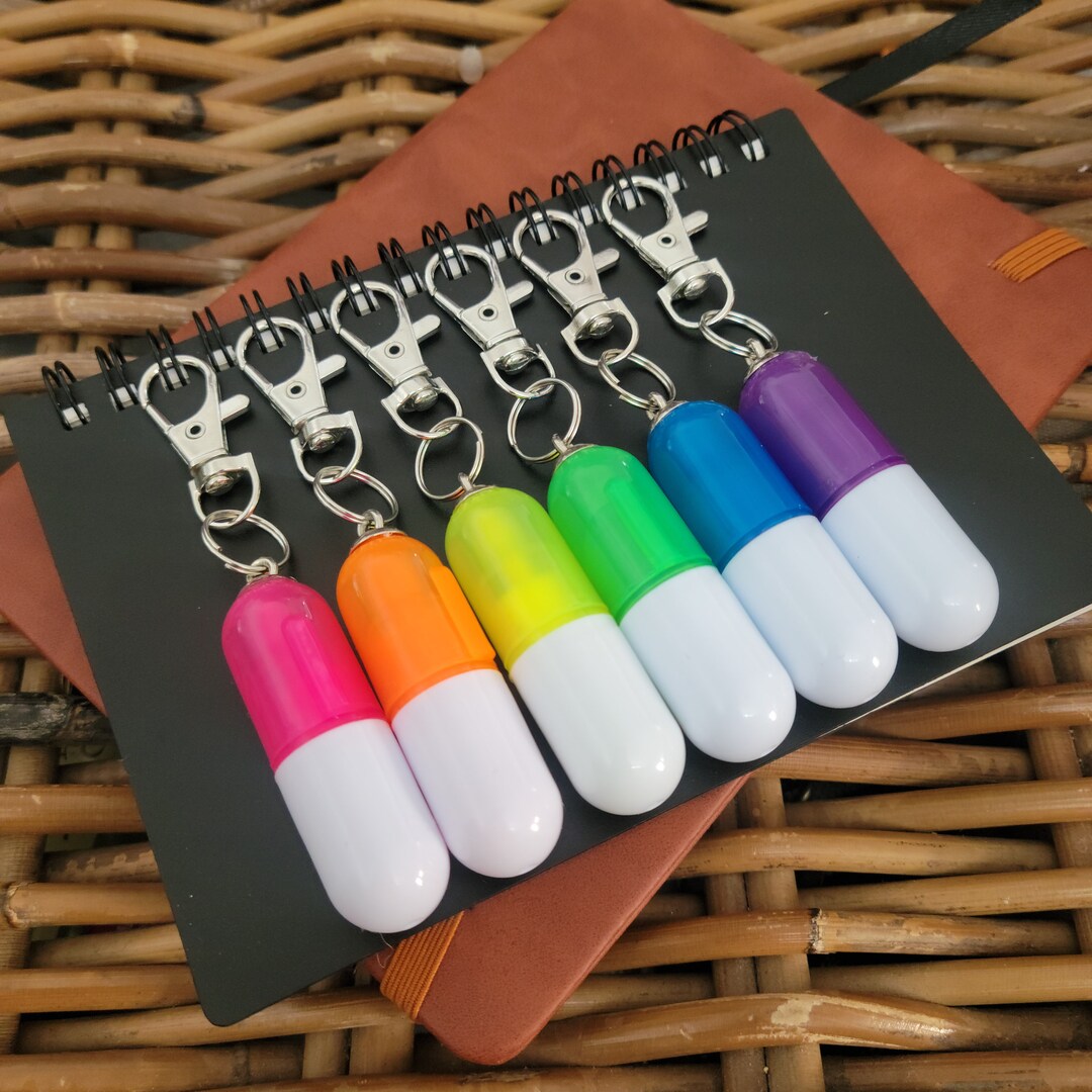 Happy Pill Mini Highlighter, Chunky Mini Marker, Kawaii Badge Reel Clip ...