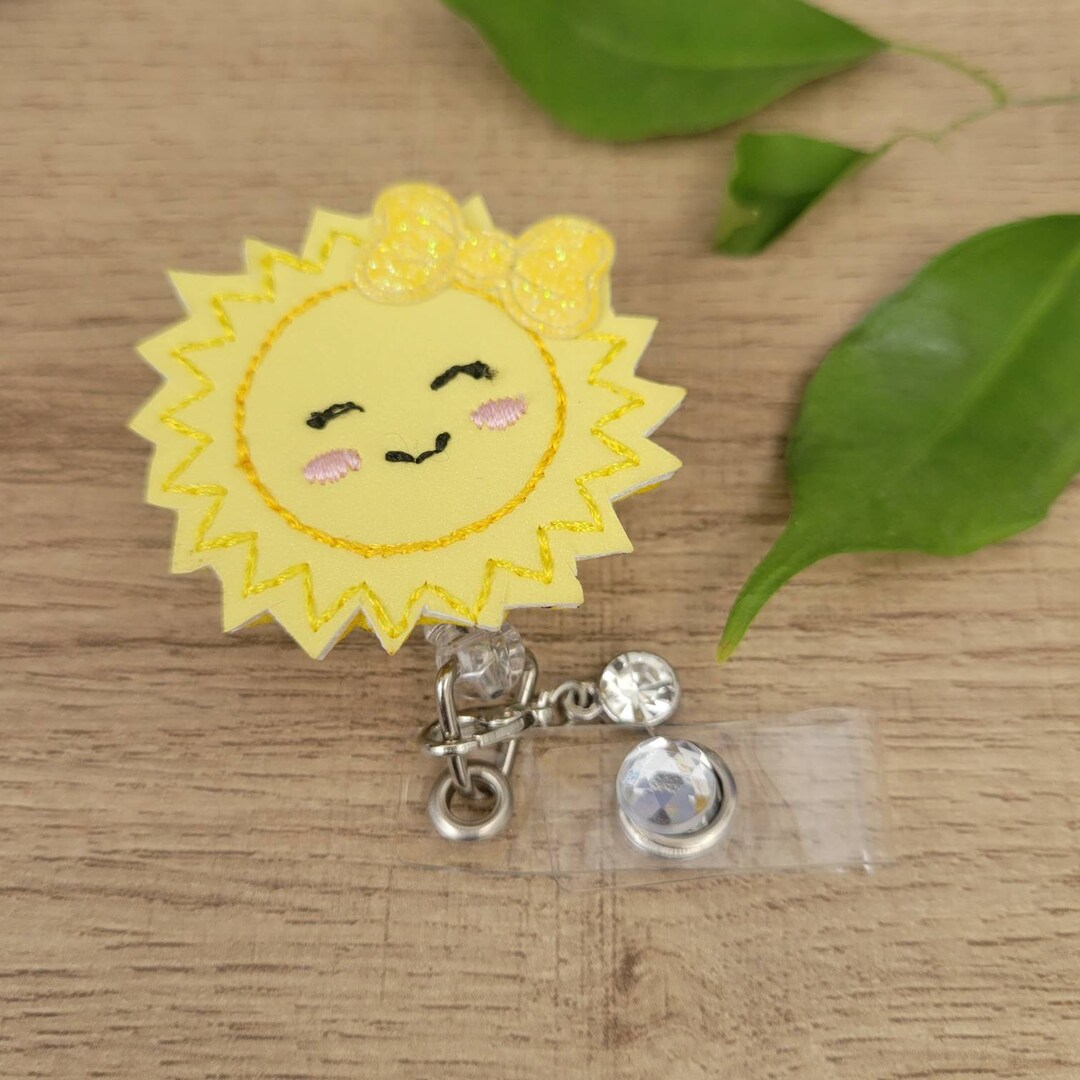 Sunshine Badge Reel Summer Lanyard Sunny Medical ID Badge Reel ...