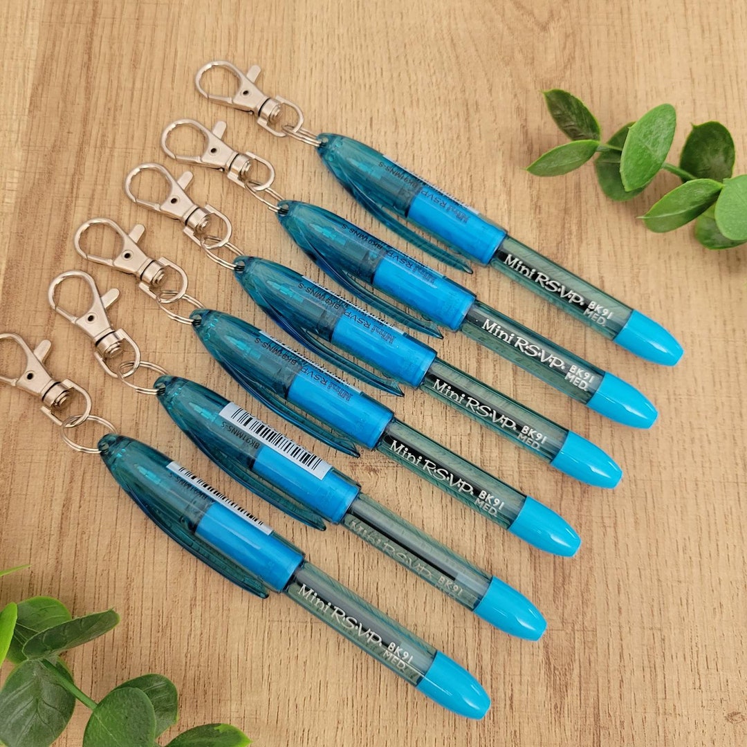 Lt. Blue Mini Pen, Mini Clip on Pen, Badge Reel Clip on Ink Pen, Badge ...