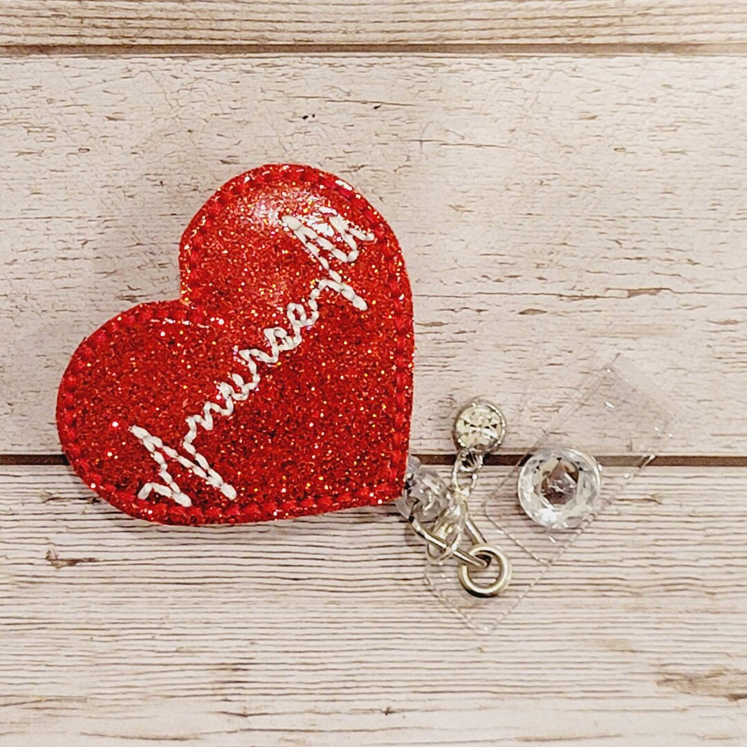 Cardiology Badge Reel, Heart Badge Holder, Cardiac Nurse Gift, Heart ...