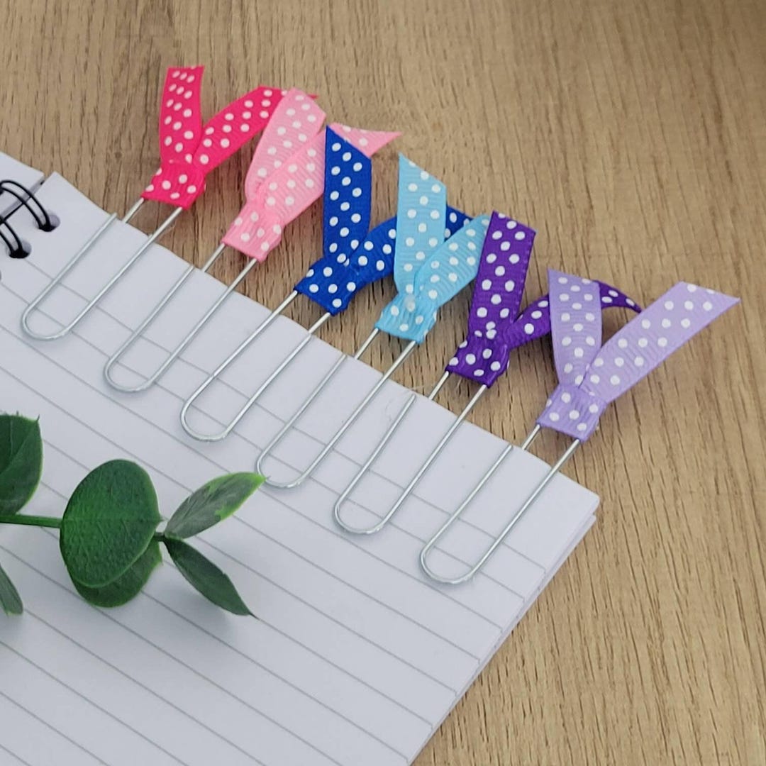Polka Dot Ribbon Planner Clips: Swiss Dot Bookmark Set - Etsy