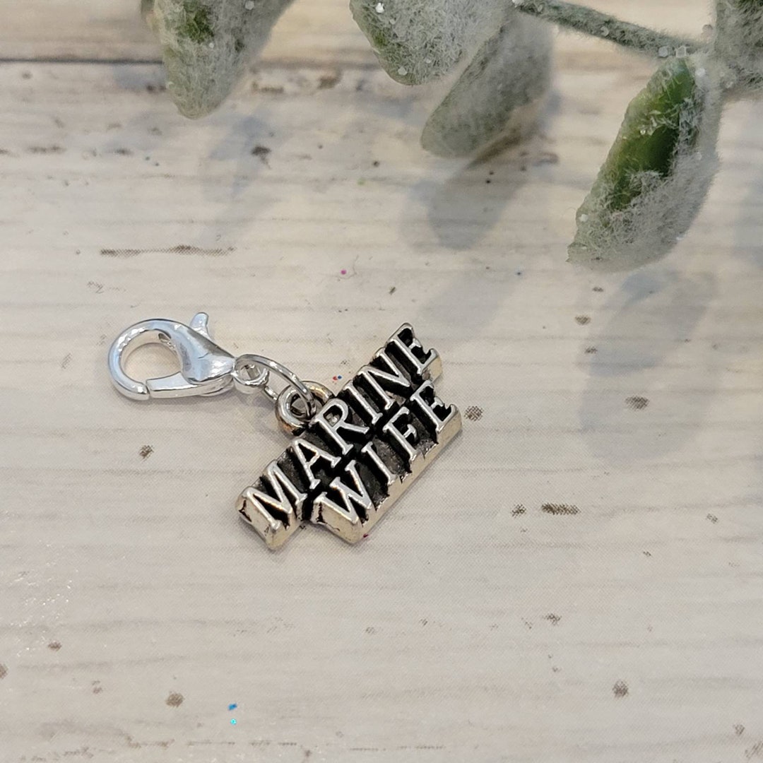 Marine Wife Charm, Military Wife Charm, Badge Reel Charm ...