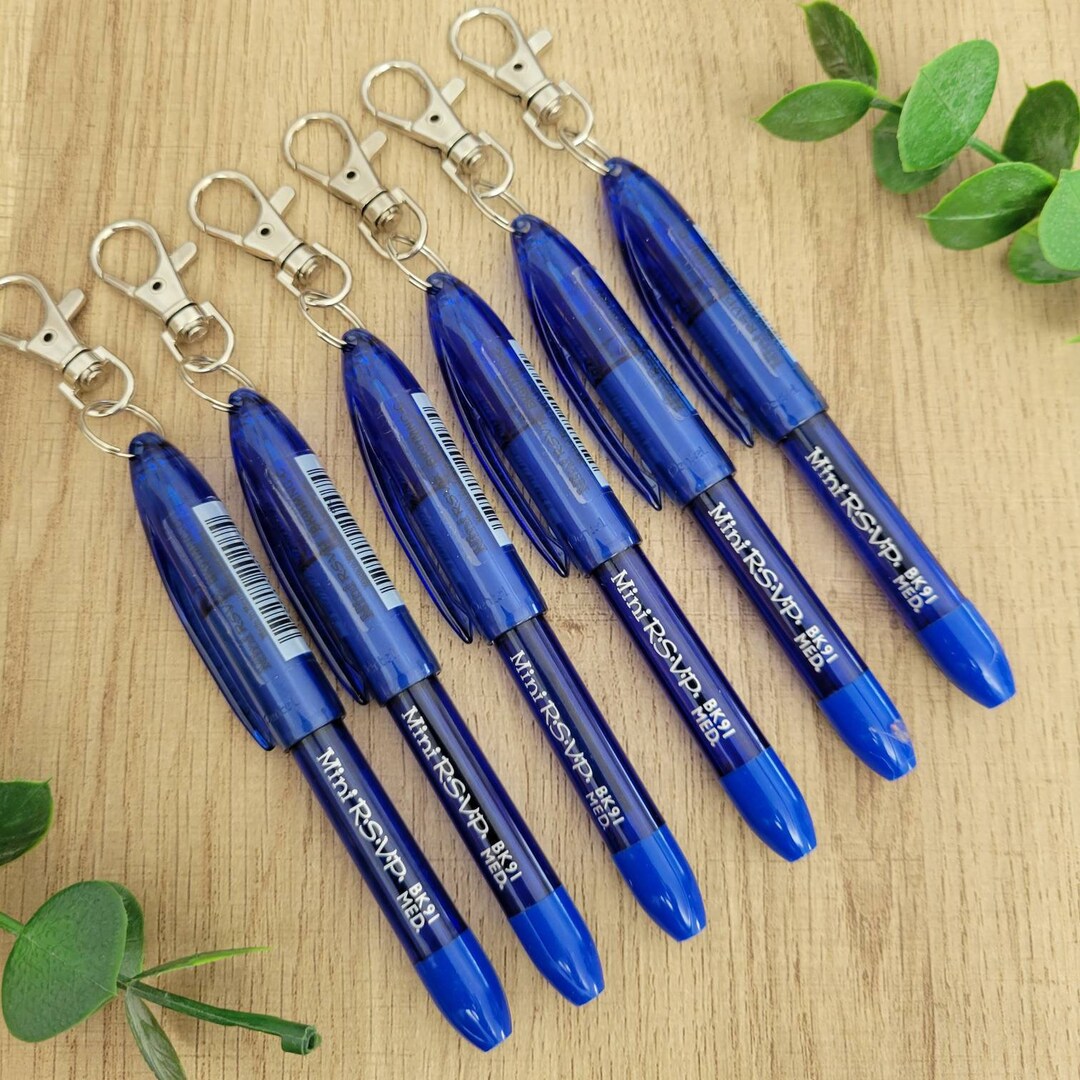 Blue Mini Pen, Mini Clip on Pen, Badge Reel Clip on Ink Pen, Badge Reel ...