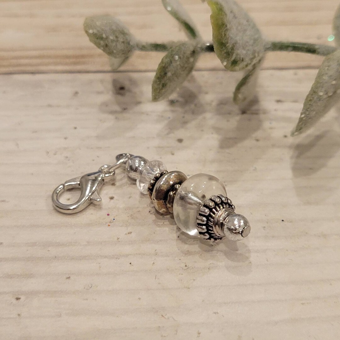 Antique Style Clear Glass Charm for Badge Reels, Charm Bracelets ...