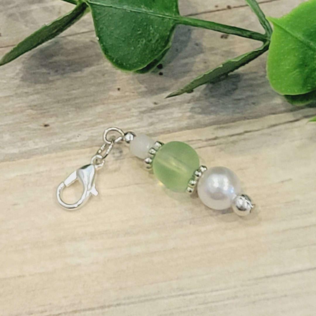 Sea Glass Badge Reel Charm Dangle or Cell Phone Charm, Badge Reel Charm ...