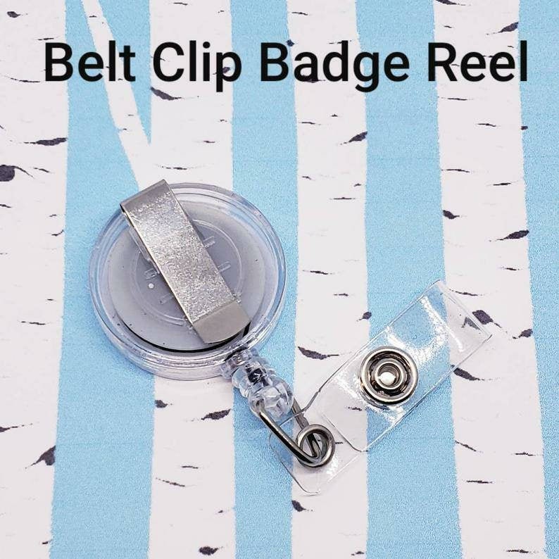 Essential Worker Badge Reel School Nurse Glitter Retractable | Etsy