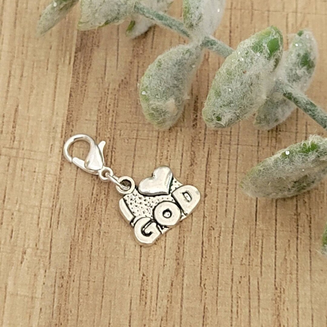 I Love God Charm, Badge Reel Charm, Interchangeable Bead Charm, Badge ...