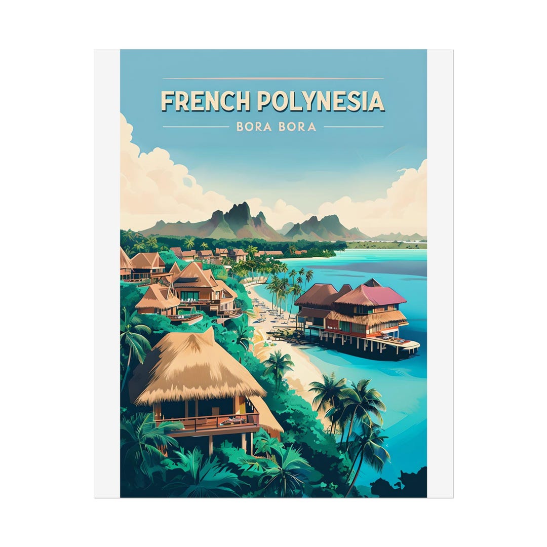 Vintage French Polynesia Poster, Tropical Wall Art, Home Decor, Gifts ...