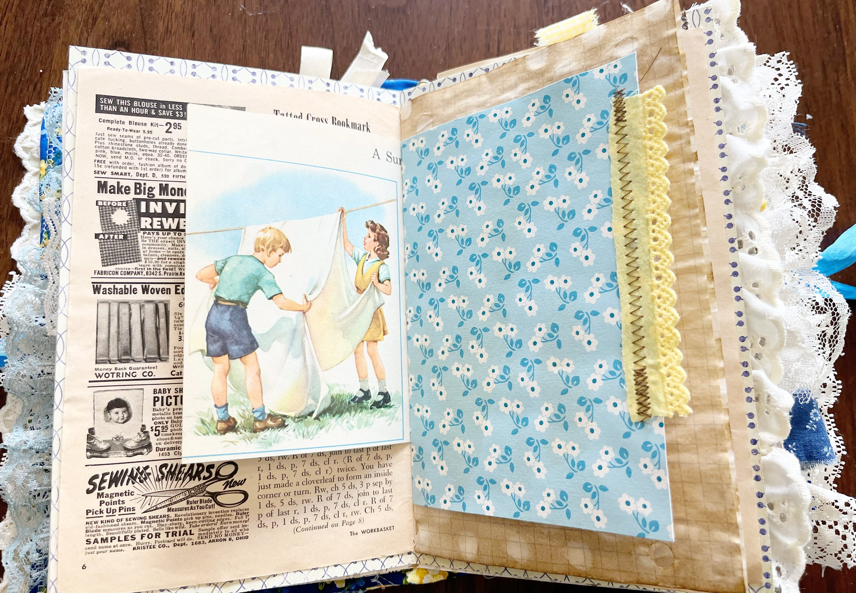 Handmade Vintage Junk Journal Blue and Yellow 1950s Themed - Etsy
